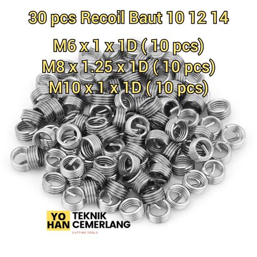 Jual 30 pcs recoil baut 10 12 14 alat perbaikan drat M6 M8 M10 verbos ...