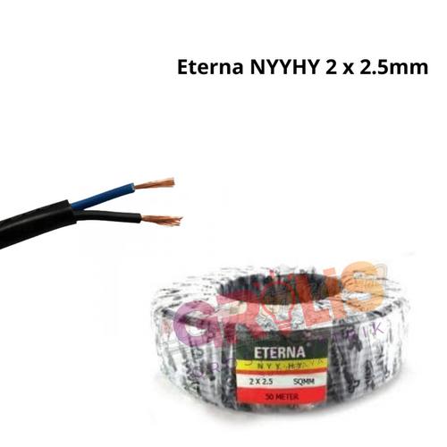 Jual Eterna NYYHY 2x2,5 Eceran/Roll Kabel Listrik Hitam Tembaga 2 Serabut - ECERAN/METER - Kota ...