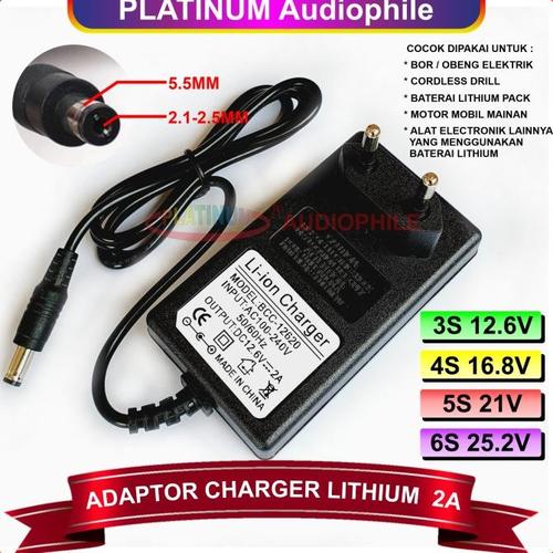 Jual ADAPTOR CHARGER LITHIUM 8.4V 12.6V 16.8V 21V 25.2V 2S 3S 4S 5S 6S ...