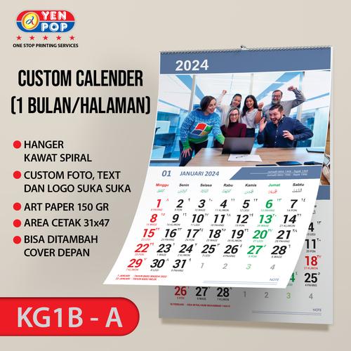 Jual Cetak Kalender Custom Uk A3+ (isi 1 Bulanan) - Custom Foto, Nama ...