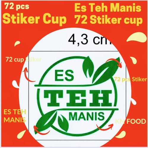 Jual Stiker Cup Es Teh Isi 72 stiker label nama cup es teh manis 72pcs ...