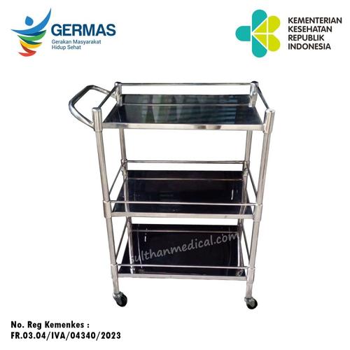 Jual Meja Troli Instrumen Stainless 3 Rak Model Knockdown-Ongkir ...