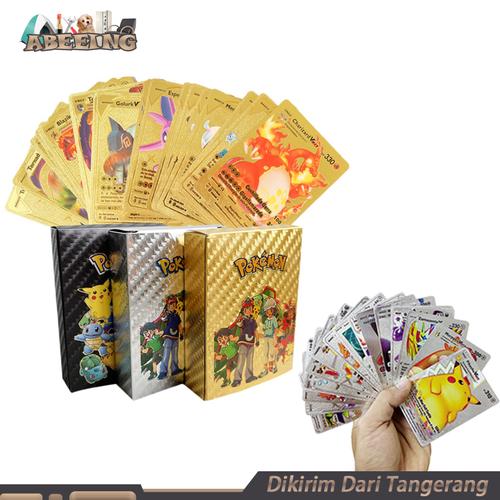 Jual Kartu Pokemon Isi 55 Pokemon Cards Emas Silver Hitam - Kuning ...