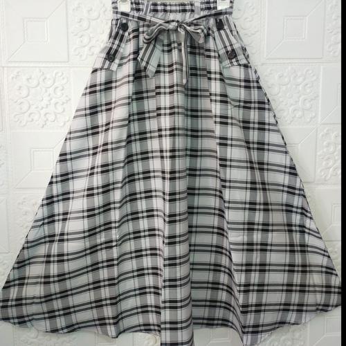 Jual Rok Panjang Wanita Cantik Bawahan Muslimah Kotak Lebar - Silver kb ...