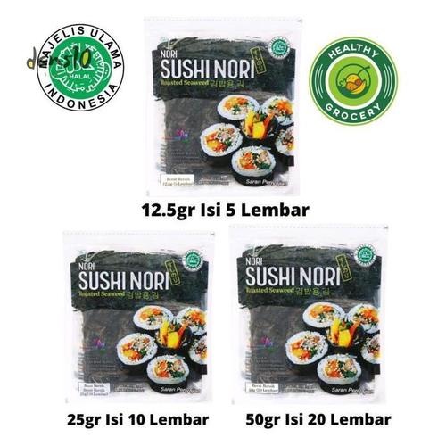 Jual Javasuperfood Sushi Nori Halal 5 Lembar / 10 Lembar/ 20 Lembar ...