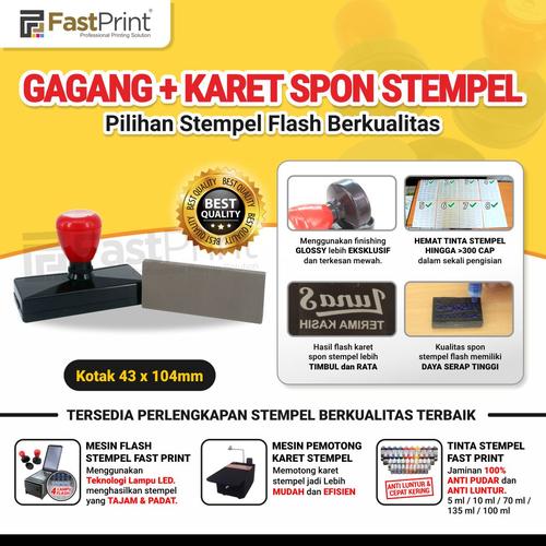Jual Fast Print Gagang Stempel Flash Plus Karet Kotak Ukuran 43X104MM ...