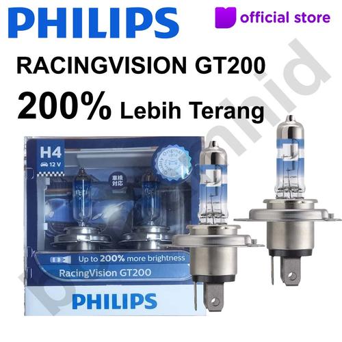 Promo Lampu Mobil Philips RACING VISION GT200 H4 12V +200% Made in ...