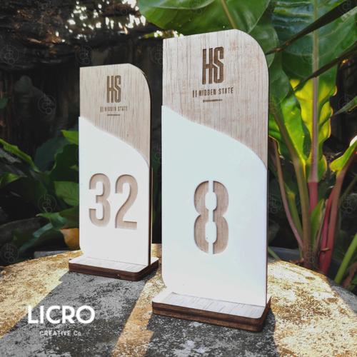 Jual NOMOR MEJA LOGO CAFE RESTO ACRYLIC KAYU PLYWOOD 20CM TABLE NUMBER ...