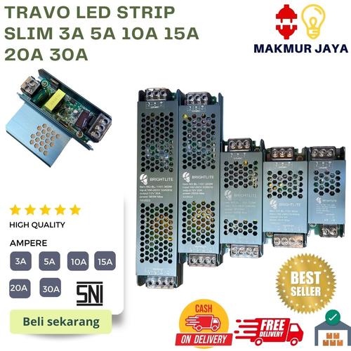 Jual TRAVO LED STRIP ADAPTOR 3A 5A 10A 15A 20A 30A SLIMM WATT FULL 12V ...
