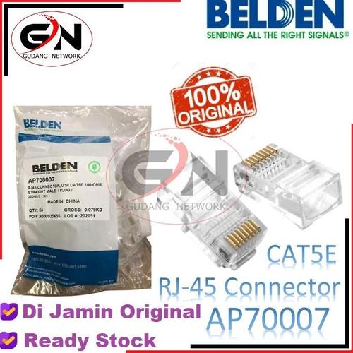 Jual NEW BELDEN CONNECTOR RJ45 CAT.5 (KONEKTOR RJ45 AP700007) ORIGINAL ...