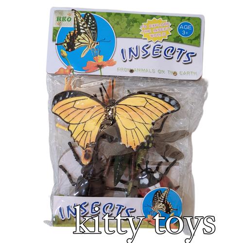 Jual mainan anak binatang karet serangga insects world kumbang ...