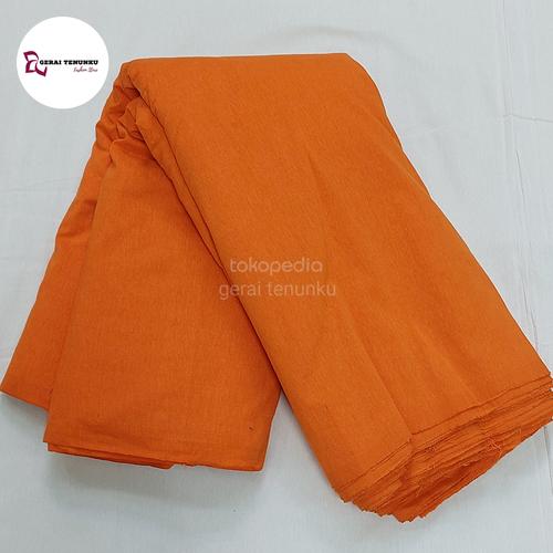Jual kain tenun polos bahan katun meteran (L105cm ) warna Orange muda ...