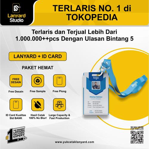 Jual Paket Hemat Custom Lanyard Plus Cetak ID Card 2 Sisi - Plastik ...
