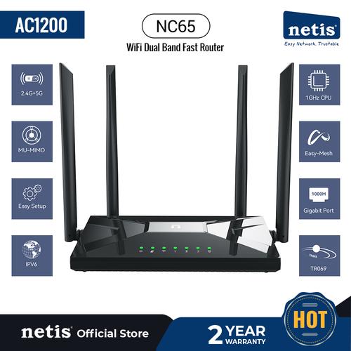 Promo NETIS NC65 AC1200 Wireless Dual Band Gigabit Router - Jakarta ...