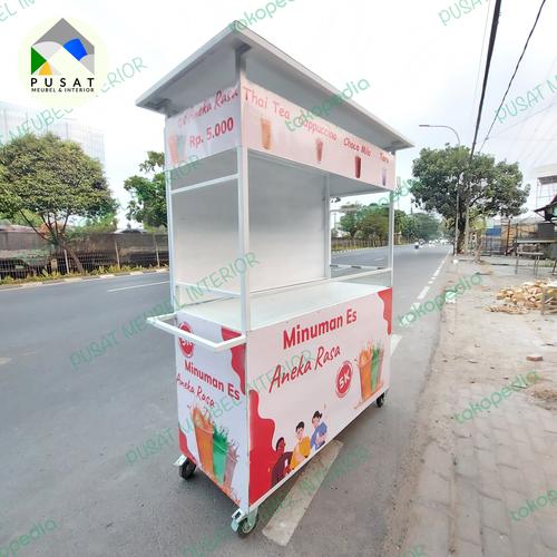 Jual BOOTH BESI ES TEH / BOOTH SEMI CONTAINER / GEROBAK BESI DORONG ...