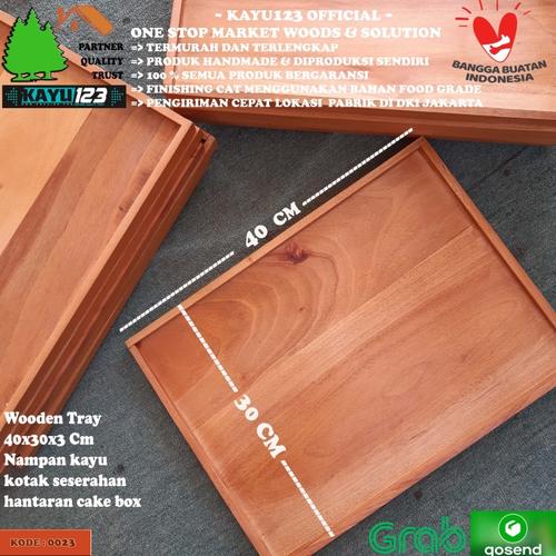 Jual Nampan kayu 40x30x2CM Wooden Tray nampan saji kotak full kayu ...
