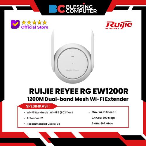 Promo RUIJIE REYEE RG EW1200R 1200M Dual-band Mesh Wi-Fi Extender Cicil ...