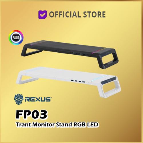 Jual Rexus FP03 FP-03 Trant Monitor LCD Stand RGB LED with USB 3.0 - White - Jakarta Barat ...