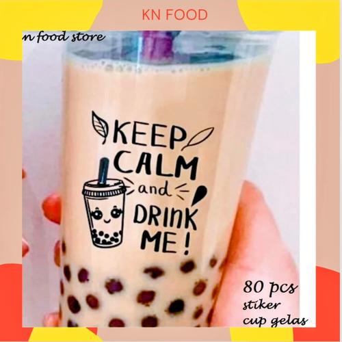 Jual Stiker cup varian minuman teh, Boba transparan murah/ sticker cup ...