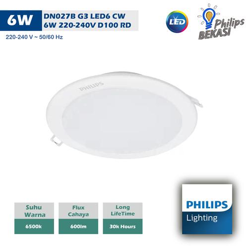 Jual Lampu Downlight led philips DN027B G3 LED6/CW 6W 220-240V D100 RD ...