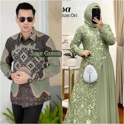 Jual Batik Pria SAGE GREEN Maroon Abstrak Mint Lapis Furing kemeja ...