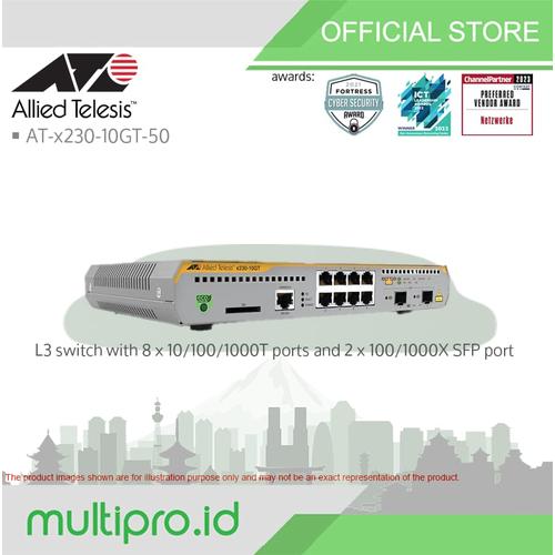 Promo Switch Managed Allied Telesis 8-port RJ45 2-port SFP AT-x230-10GT ...