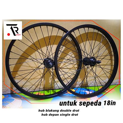 Jual velg sepeda 18 in sepasang sudah dirakit dan disetel jari2 hub ...