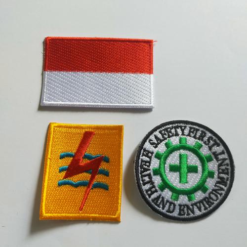 Jual LOGO PLN SAFETY FIRST K3 PLUS MERAH PUTIH BORDIR - pln,merah putih ...