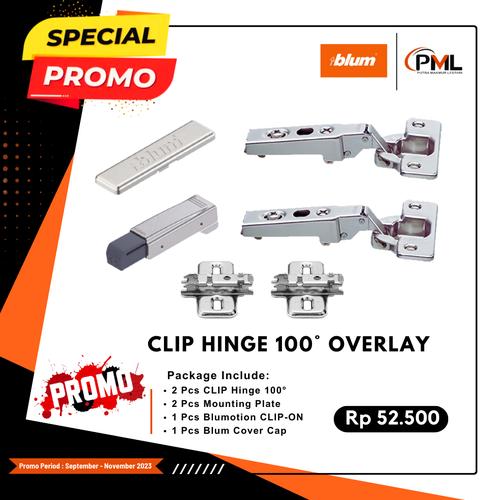 Jual PROMO BLUM CLIP HINGE 100° OVERLAY PACKAGE / ENGSEL LURUS BLUM ...