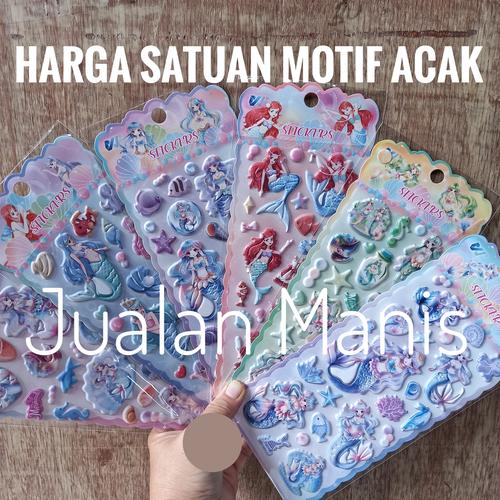Jual Mermaid Princess Sticker Gambar Tempel Stiker Putri Duyung Cantik ...