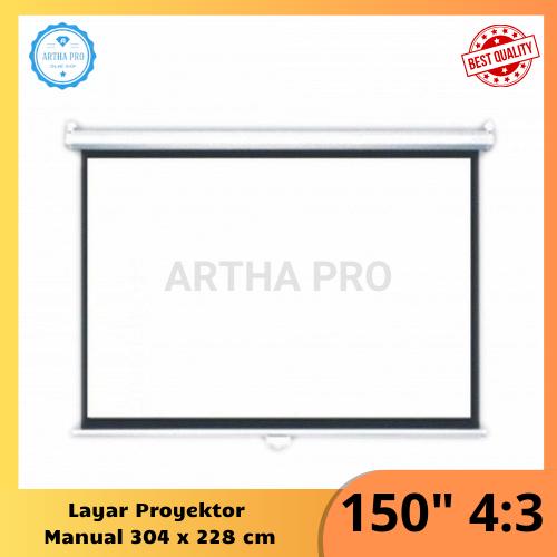 Jual Layar proyektor gantung wall 150" ratio 4:3 screen manual ...