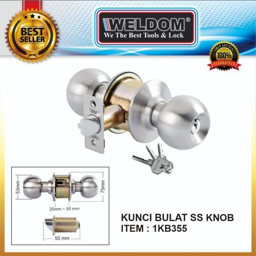 Jual Handle Bulat Kunci Pintu Kamar Mandi Toilet Stainless 1 Set Weldom ...