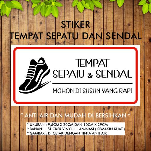 Promo stiker petunjuk tempat sandal sepatu sticker letakkan sepatu - 9 ...