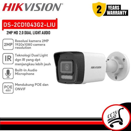 Jual Ip Camera Hikvision Outdoor DS-2CD1023G2-LIU 2mp Cctv Built In Mic - 1023G2-LIU - Kota ...