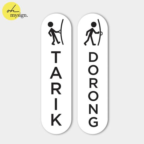 Jual Sign Door Dorong Tarik Akrilik Pintu Dinding Acrylic Tulisan ...