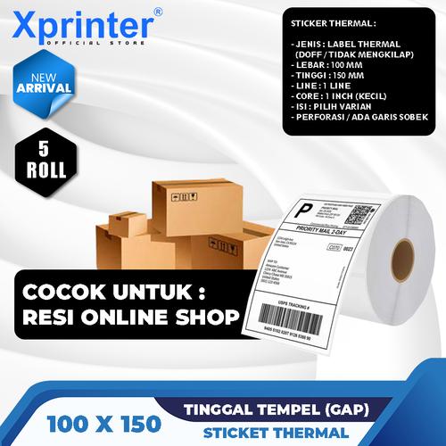 Jual Sticker Thermal 100x150mm Label Printer Barcode Tinggal Sobek - 100 - Jakarta Pusat ...