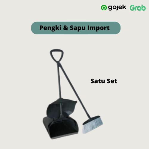 Jual Dustpan With Broom / Pengki Buka Tutup dan Sapu Import Warna Hitam ...