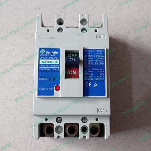 Jual MCCB Shihlin BM-100SN 75A/3P | Breaker Shihlin BM100SN 75A 3P 3 Pole - Kota Medan - Prima ...