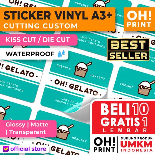 Jual Cetak Stiker Label Vinyl / Transparan A3+ size kecil 4-8 cm2 ...