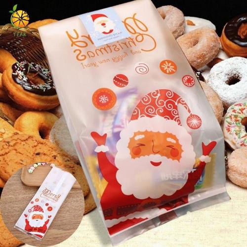 Jual plastik cookies kemasan natal kantong hadiah permen santa cristmas ...