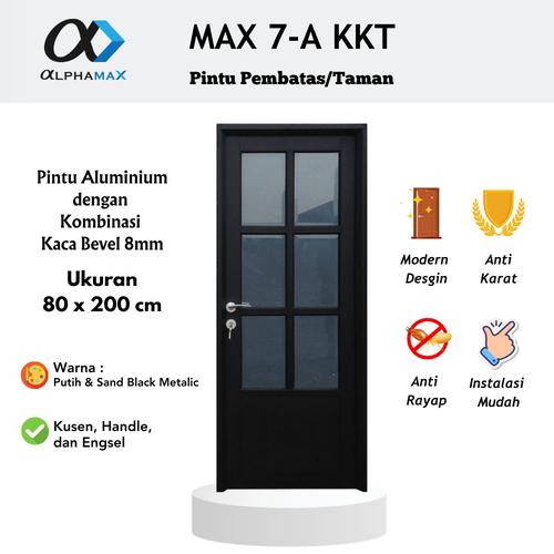 Promo Pintu Aluminium Full Panel Kaca Bevel Alphamax Max 7A-KKT 80 x 200 cm - SBM (Hitam), Buka ...