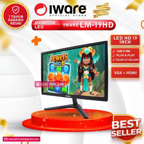 Promo Monitor Led Iware LM-190HD 19" HDMI VGA Plug N Play Cicil 0% 3x ...