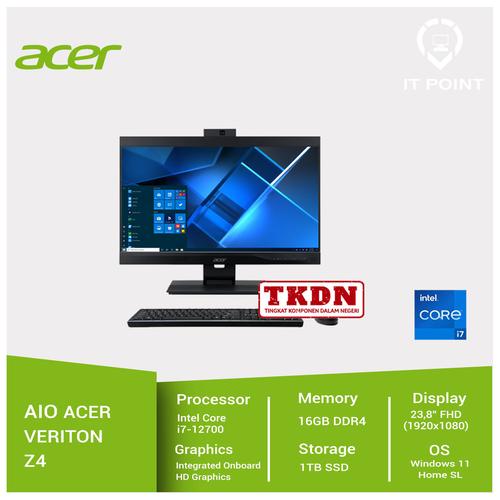 Jual Acer Veriton Z4 Core i7-12700 16GB 1TBSSD Intel HD 23,8" Windows ...
