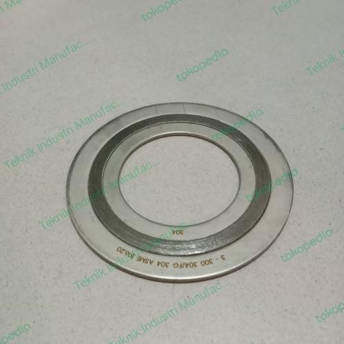 Jual Spiral Wound Gasket SWG Stainless 304 ANSI 300 21/2" INCHI DN 65 ...
