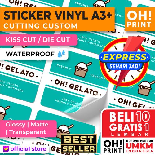 Jual Cetak Stiker Label Sehari Jadi / Vinyl Putih / Transparan - White ...