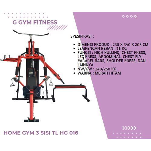 Jual Total Fitness Alat Angkat Beban Home Gym 3 Sisi TL HG 016 Leg ...
