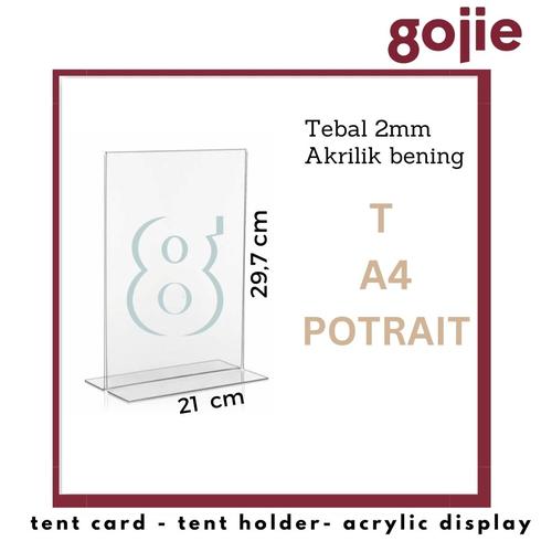 Jual Tent Card Akrilik/Tent Card Display 2 Sisi Uk A4 - Kab. Sleman ...