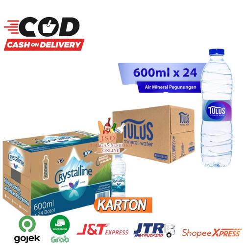 Jual Crystalin tulus Air Mineral Ph 8 600ml x 24 Botol Air Putih Sehat ...