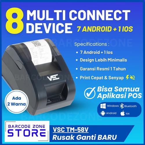 Jual PRINTER THERMAL 58MM BLUETOOTH VSC TM-58V RPP02N MOKA ANDROID IOS - Putih - Jakarta Pusat ...
