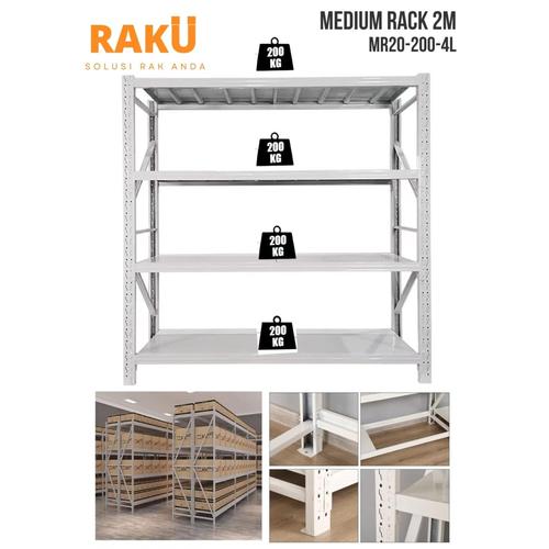 Jual rak gudang full besi 4 susun serbaguna 2 meter KNOCKDOWN 800kg ...